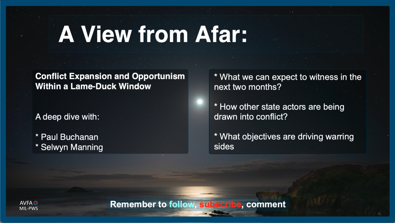 LIVE@12:45pm – Conflict Expansion and Opportunism Within a Lame-Duck ...